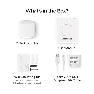 Breez Lite | Smart AC Controller for Mini-Split, Window & Portable Air Conditioners & Heat Pumps | Free App, No Subscriptions | Alexa, Google, Siri Shortcuts, SmartThings, IFTTT (White)