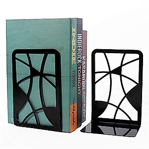 Book Ends, Bookends, Book Ends for Shelves, 3Pair Non Skid Metal Bookend for Heavy Books, Book Divider Decorative Holder, Abstract Art Design Book Stopper Supports for Office, Home