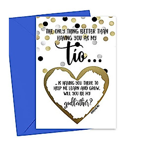 Spanish Will You Be My Godfather Scratch Off Card, Card for Uncle Tio, Padrino Proposal Card for Uncle from Niece Nephew (Tio Godfather)