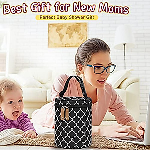 TRENDPLAY Breast Milk Cooler Bag Baby Bottle Insulated Tote Bag, Portable Bottle Warmer Storage Organizer for 2 Bottle, for Travel Stroller