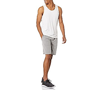 Amazon Essentials Men's Tech Stretch Tank T-Shirt, White, Large