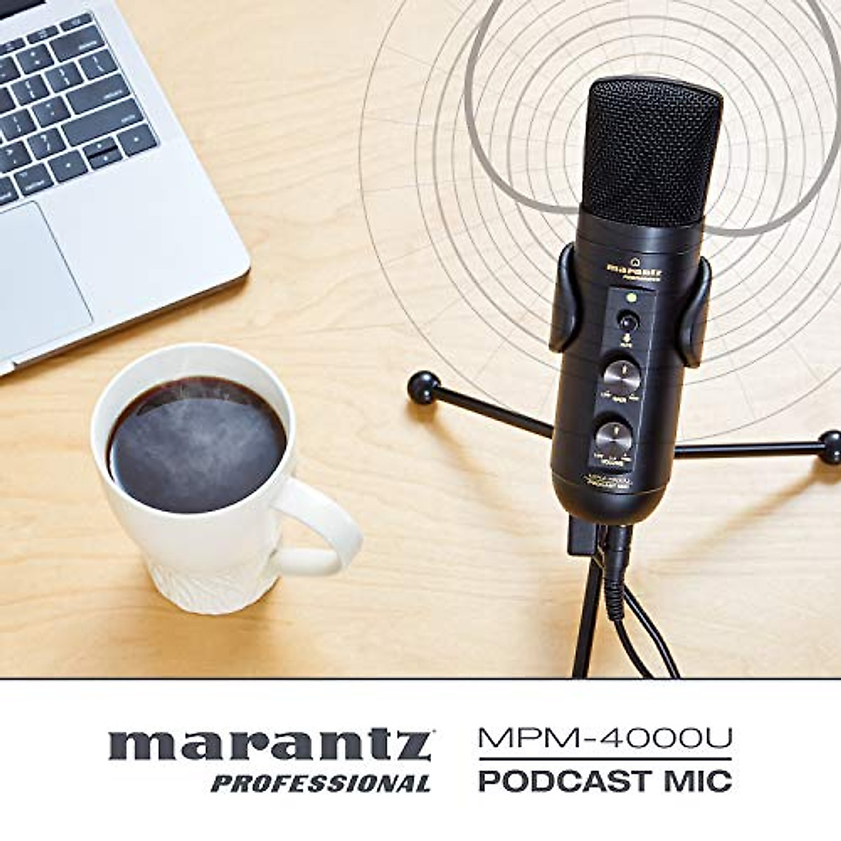 Marantz Professional MPM-4000U Podcast Mic - USB Condenser Microphone With Mixer and Headphone Output for Podcasting, Live Streaming, YouTube Projects
