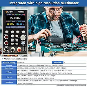 OWON SPM6103 2 in 1 Power Supply & Multimeter(0-60V,0-10A) DC Power Supply Variable, Bench Power Supply, with 2.8 inch High Precision LED, USB Interface Support SCPI, 4 1/2 Digital multimeter