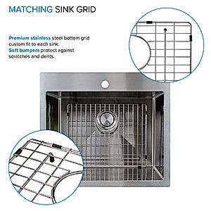 Transolid LSA1-252212-BS 25-in x 22-in Dual-Mount Laundry/Utility Sink Kit in Brushed Stainless