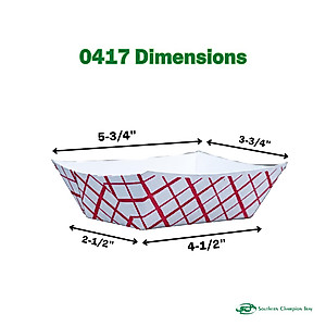 Southern Champion Tray 0417 #200 Southland Paperboard Food Tray, 2 lb Capacity, Red Check (Case of 1000)