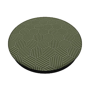 Abstract Geometric Olive Green Military Green Lines PopSockets Swappable PopGrip