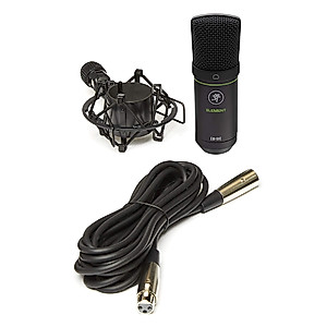 Mackie Producer Bundle with Onyx Producer interface, EM89D dynamic mic, EM91C condenser mic and MC-100 headphones.