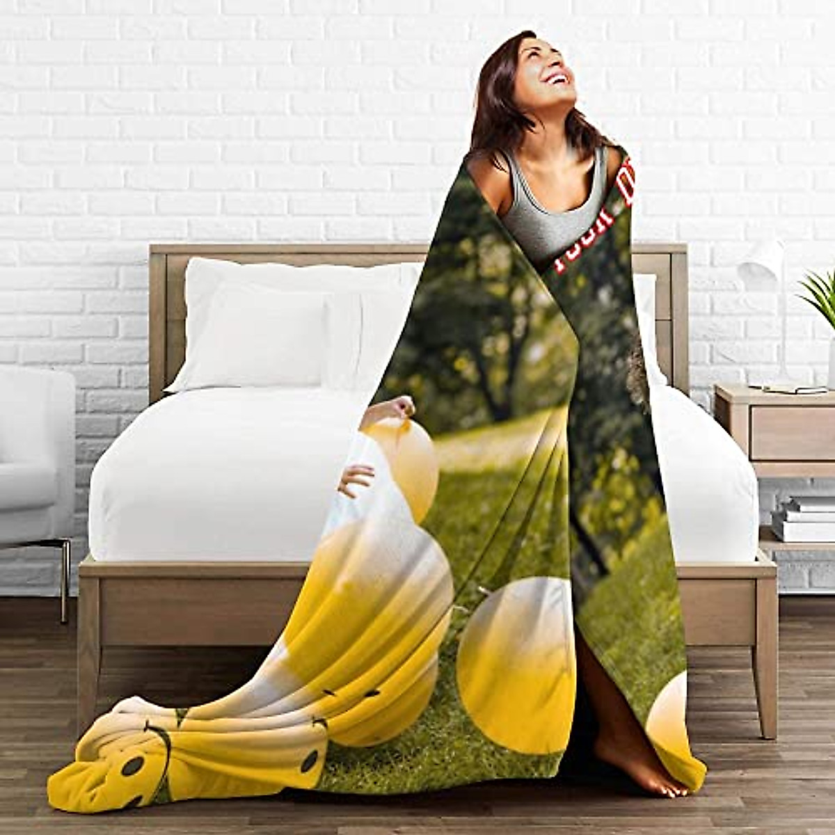 Custom Blanket with Photos Personalized Blanket Customized Throw Blanket Photos Custom Gifts for Christmas, Kids, Adults, Family Friends Lovers Dog Pets Personalized Birthday 40x30 in