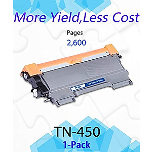 (1-Pack, High Yield) Compatible TN-450 Toner Cartridge TN450 Used for DCP-7060D 7065DN HL-2220 HL-2230 HL-2240D 2250 HL-2250DN 2270DW MFC-7360N 7460DN 7860DW Printer, Sold by Easy Print