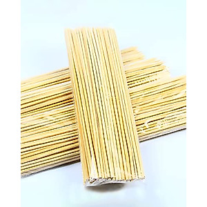 Natural Bamboo Skewers-200 pcs/pack-Φ=0.16 inch (4 mm)-L=12 Inch (300 mm) for BBQ, Appetiser Fruit, Cocktail, Kabob, Kebabs, Marshmallow, Grilling, Barbecue, Kitchen, Crafting, DIY Miniature