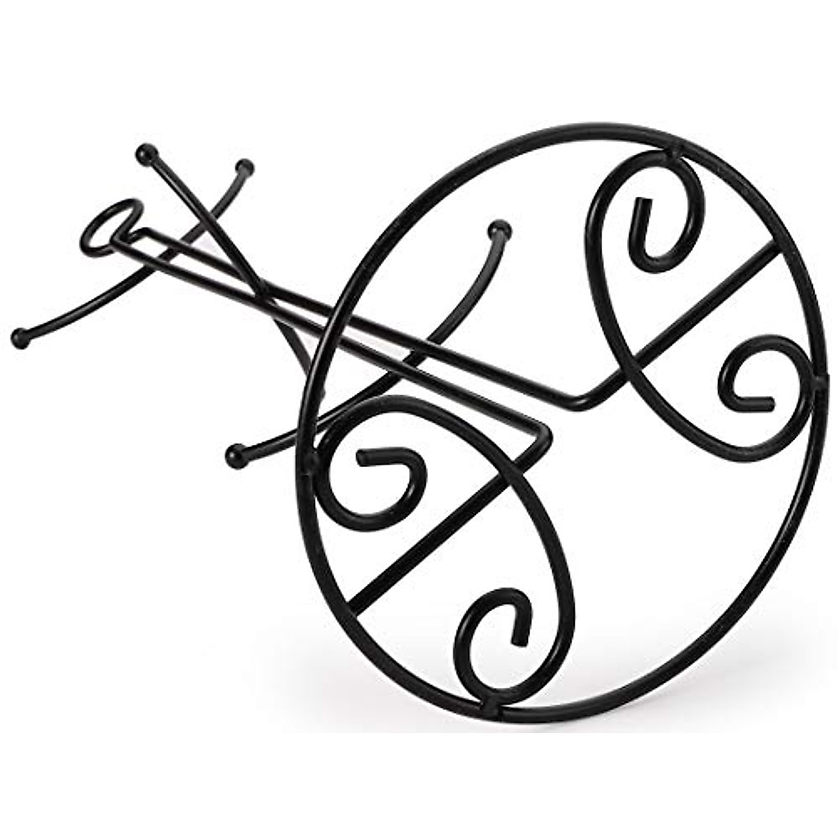 Yesland 2 Pack Mug Rack Tree - Metal Black Coffee Mug Tree for Counter with 6 Hooks - Large Kitchen Countertop Coffee Cup Holder Stand & Teacup Storage Rack for Organizing & Drying(Flower Pattern)