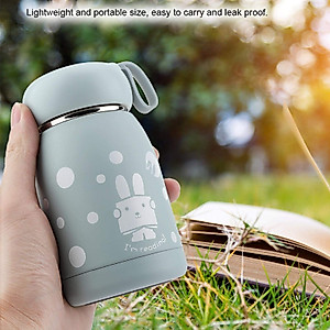 BORDSTRACT Kids Vacuum-Insulated Water Bottle, Stainless Steel Cute Rabbit Pattern Vacuum Cup Mug, Vacuum Insulated Water Bottle 304 Stainless Steel, for Toddlers Girls Boys (320ML 4 Color)(Blue)