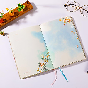 SIIXU Colorful Undated Daily Planner, Weekly & Monthly, Flower Theme Daily Organizer Journal Notebook, A5, 5.8"x8.5", 128 Pages