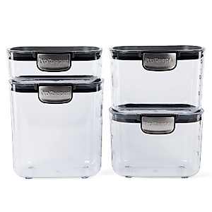 Progressive International ProKeeper+ 4-Piece Clear Plastic Modular Airtight Pantry Food/Snack Kitchen Storage Organization Container Canister Set (PKS-4PC (4-Piece Set))