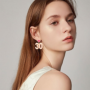 30th Birthday Earrings, Finally 30th Birthday Gifts Idea for Her, Dangle Drop Birthday Earrings for 30 Birthday Decorations Gifts Ieda for Women 30 Decorations