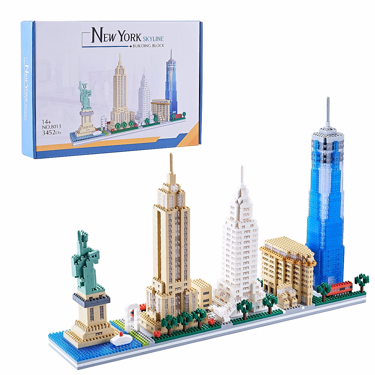 YYkxjk Architecture New York Skyline Micro Mini Blocks Building Set, 3452 Pieces Bricks, Collection Model Kit as Gift for Adults or Kids