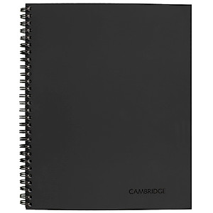 Cambridge Business Notebook, 80 Sheets, Legal Ruled, 8-1/4" x 11", Wirebound, Black (06062)