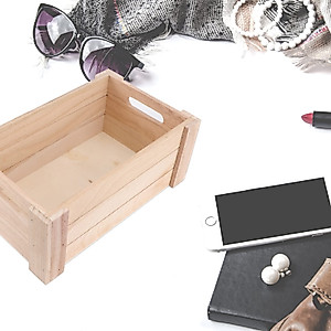 GANAZONO Wood Nesting Storage Crates with Handle Rustic Decorative Wood Crates Farmhouse Basket Distressed Storage Container Bin for Desk Sundries Display Decoration Medium