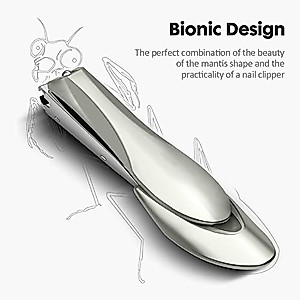 Professional Nail Clippers Set Anti-Splash Fingernail Cutter Silver Stainless Steel Manicure Tools & Nail File 3pieces Detachable Design Oblique Toe Nail Clippers for Men and Women Gifts