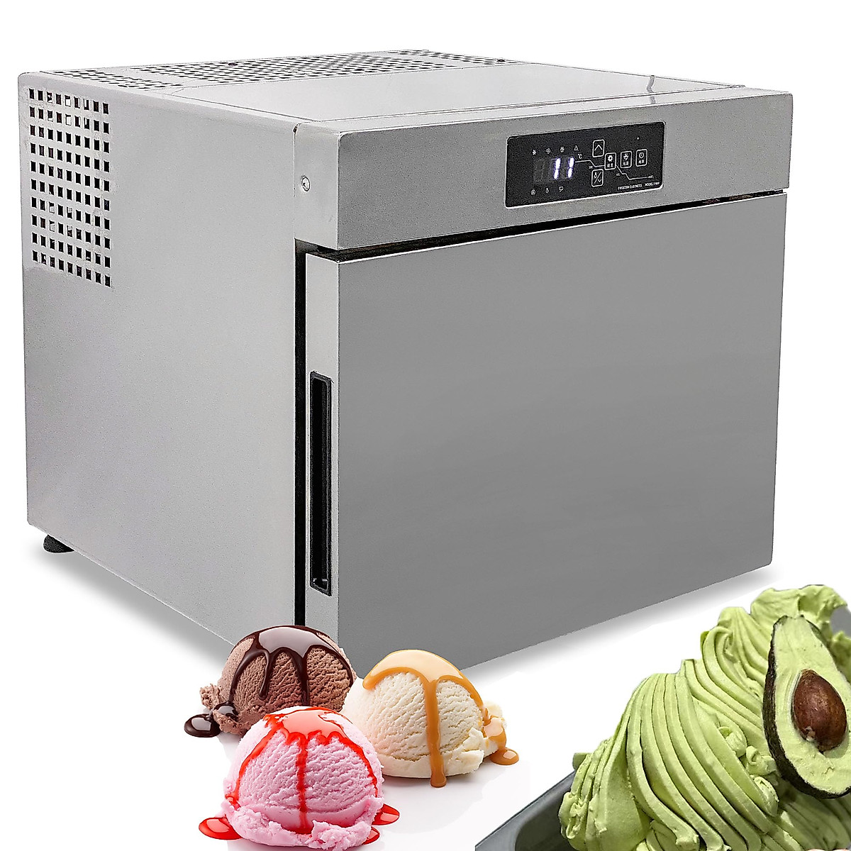 Yovtekc 32L Mini Gelato Blast Freezer, Batch Freezer, Blast Chiller Freezer, Tabletop Hard Ice Cream Freezer, Food Chilling Freezing, One Click Defrosting for Ice Cream Gelato, 290W 110V