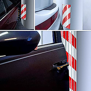 Garage Smith GWP06 Garage Wall Protector Foam Wall Column Corner Guard for Parking Garages - Reflective Wall Edge Protector - Wall Corner Edge and Bumpers Guards (2-Pack(White Red))