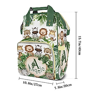 Anneunique Personalized Cute Animal Palm Diaper Bag Shoulder Backpacks with Name Nursing Bags for Boys Girls