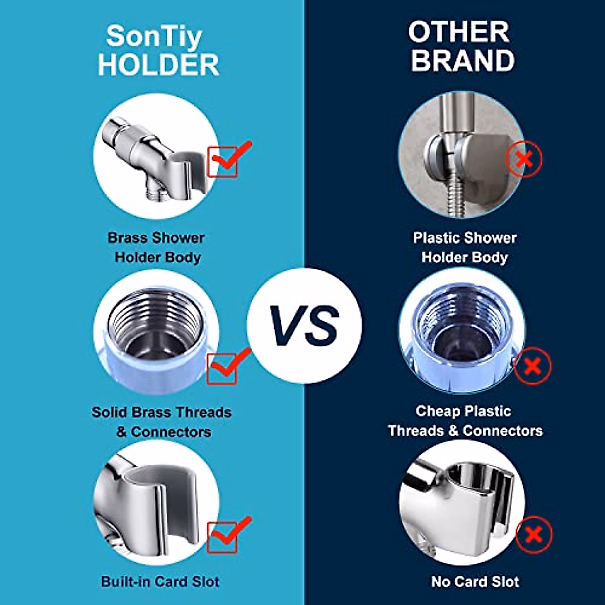 Metal Shower Head Holder for Hand Held Showerhead, Adjustable Shower Arm Mount for Connecting Shower Arm and Shower Hose, Shower Arm Adapter Wand Bracket with Swivel Ball Connector (‎Polish Chrome)