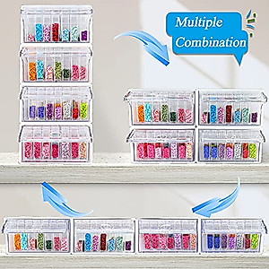ARTDOT Diamond Painting Storage, 4 Pack Stackable Bead Organizer 140 Slots Individual Containers with Diamond Art Accessories and Tools for Beads Nail Pill Rhinestones Seed