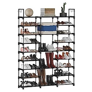 HOCAT 9 Tiers Shoe Racks for Entryway Shoe Rack Organizer Large Shoe Shelf for 50-55 Pairs Shoe Boot Storage Sturdy Stackable Free Standing Closet Bedroom Garage