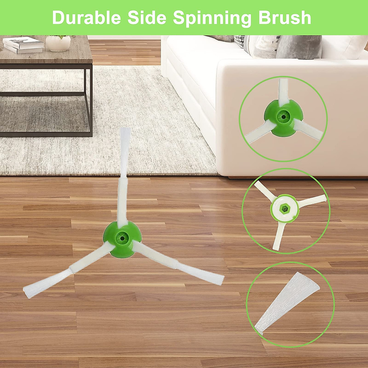 Replacement Parts accessories for irobot Roomba i1+ i7/i7+ i3+ i4+i6+ i8+ J7+/Plus E5 E6 E7,I & E & J Series Vacuum Cleaner,2 set Roller Brushes & 4 Side Brushes