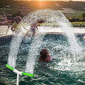 KINFAVOU Pool Fountain - Dual Spray Water Fountains for Ground & Above Ground Pool, Adjustable Waterfall Sprinkler Cooler for Pool, Swimming Pool Spa Water Temperatures