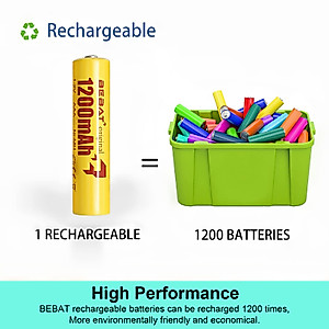 AAA Rechargeable Battery 1200mAh Triple AAA Batteries Rechargeable AAA Batteries AAA Size 8 Pack Triple A Batteries 1.2V Triple A Battery High Capacity 3a Batteries NiMH AAA Rechargable Batteries