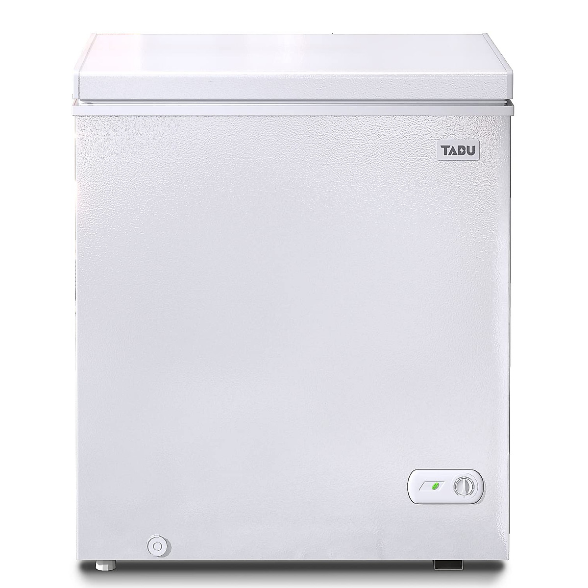 TABU 7.0 Cu Ft Deep Freezer, Top Open Door Chest Freezer, Compact Freezer with Removable Storage Basket, 7 Level Adjustable Temperature and Top Open Door, Ideal for Kitchen, Basement (White)