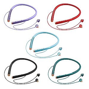 Sports Wireless Blue-Tooth Earphones, High-Power Neck-Mounted Mag-netic Earphones Stereo Earbuds, Bone-Conduction Earphone Foldable Headset Super Battery Life, for Outdoor Working Travel (Blue)