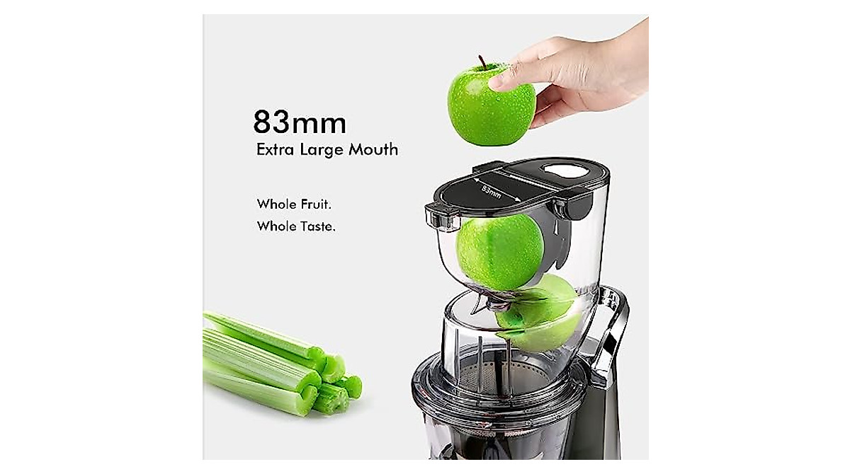Slow Masticating Juicer with Big 3.2" Mouth - Easy Clean & BPA-Free