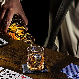 GreenCor Mens Anniversary for Him | Boyfriend | Fiance - Engraved Whiskey Glass Set ' To My Handsome Man ' Gifts for Birthday | Anniversary | Wedding