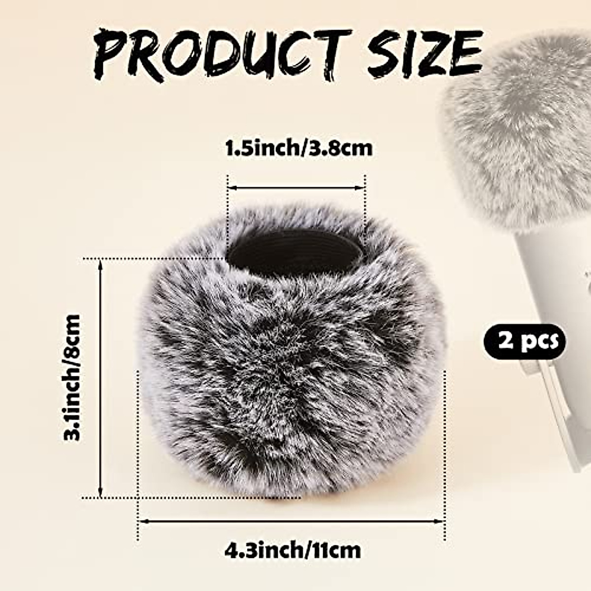 Nezyo 2 Pcs Microphone Furry Windscreen Wind Muff Furry Windscreen Muff Fluffy ASMR Mic Cover Fuzzy Microphone Pop Filter Compatible with Blue Yeti