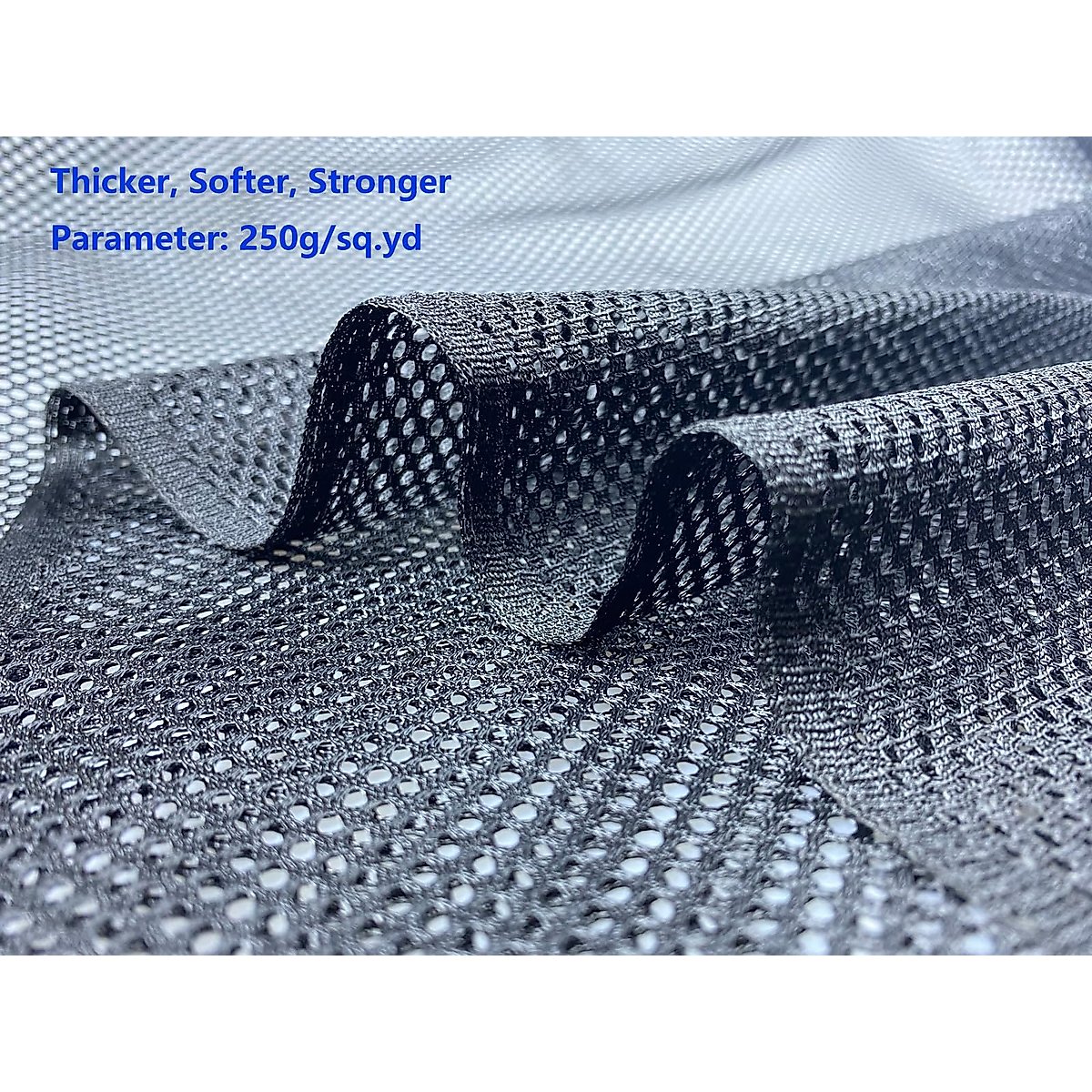 Mesh Fabric Netting Black Fabric Netting Soft Mesh Fabric for Sewing, Crafts，Shopping Bag, Backpack Pocket and Straps and Netting Clothes (Black(19×61INCH))