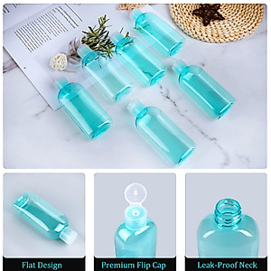 Kitchen GIMS Plastic Travel Bottles with Flip Cap 6 Pack 3.4oz/100ml Travel Shampoo Bottles Travel Size Containers for Shampoo, Conditioner & Lotion with Lables