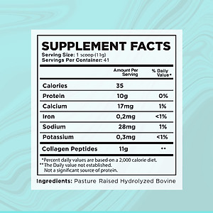 Collagen Powder for Women Men Types I & III Unflavored Easy to Mix Hydrolyzed Protein Peptides (1Lb) Non-GMO Grass-Fed Gluten-Free Kosher Pareve Healthy Hair Skin Joints and Nails