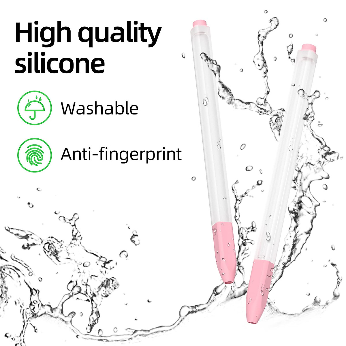 Joosko Compatible with Samsung Galaxy Tab S7/S7+/S7 FE/S8/S8+/S8 Ultra/S9/S9+/S9 Ultra Pencil Case S Pen Case, Silicone Translucent Non-Slip Cover. (Pink)
