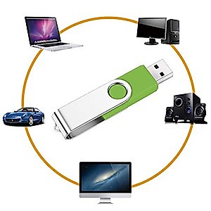 32GB USB Flash Drive, SRVR 5 Pack USB 2.0 Flash Drive Metal Swivel USB Memory Stick with LED Indicator, Fold Storage Thumb Drives Jump Drive with Lanyards (5 Mixed Color)