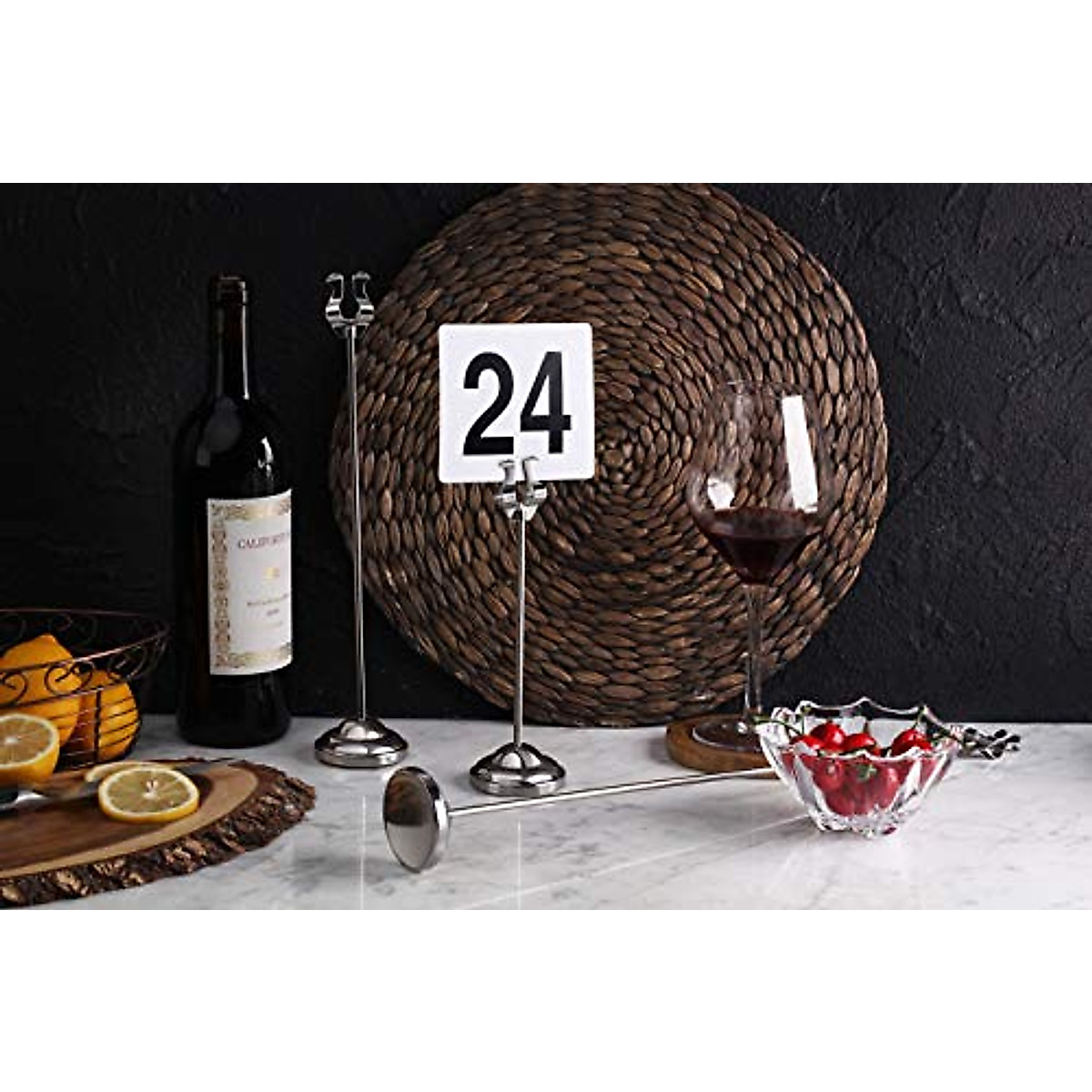 New Star Foodservice 23114 1-25 Double Sided Table Numbers, 4" x 4" Inch, White