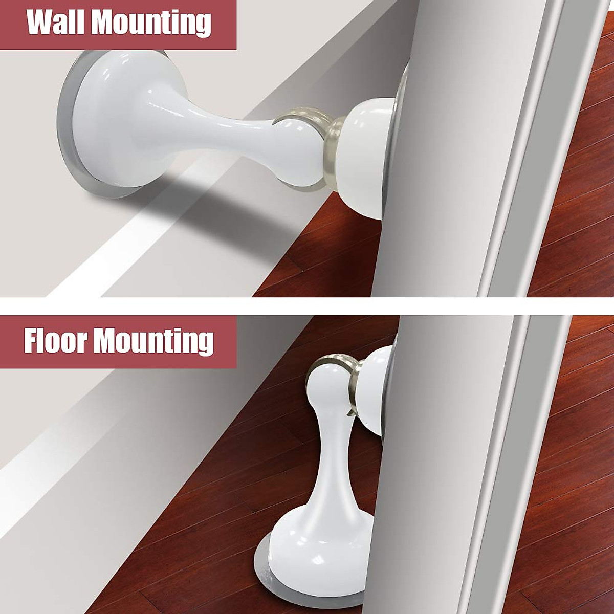 Door Stopper, Magnetic Door Stop , Stainless Steel Door Catch, 3M Double-Sided Magnetic Door Holder Doorstop White, No Drilling Keep Your Door Open with Door Stopper 1 Pack