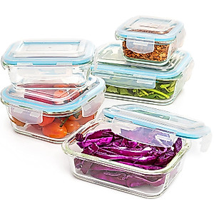 Moss & Stone Kitchen Glass Food Storage Containers Set with Lids 10 Pcs. Snapware Transparent Lids Leak Proof, Oven, Freezer, Microwave & Dishwasher Safe, Airtight Meal Prep Container Glass BPA-Free