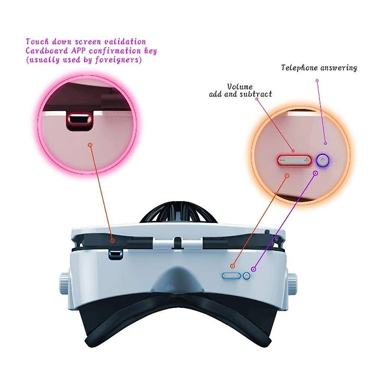 LBWT 3D VR Glasses, VR Helmet Headset Home Virtual Reality Glasses Self-contained Radiator Compatible with 4.0-6.3 Inches Phones