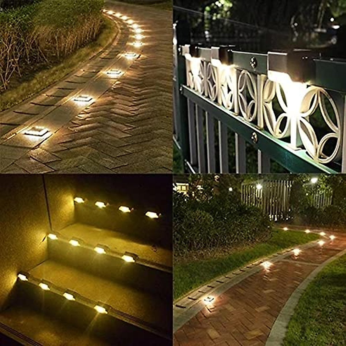 6pcs Waterproof Outdoor Solar Deck Lights, LED Outdoor Step Lights Waterproof Garden Lamps, Home Decorative Wall Mount Lamps
