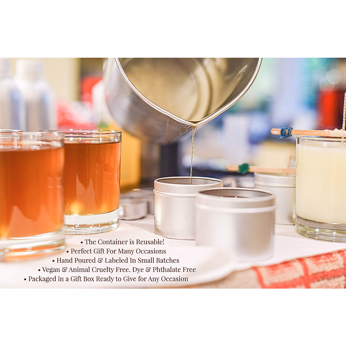 Cedar Crate Market - Happy Holidays Christmas Candle - Apple + Orange + Cinnamon + Vanilla Scented Soy Candles for Home | 13.5 oz Clear Jar, 55+ Hour Burn Time, Made in The USA