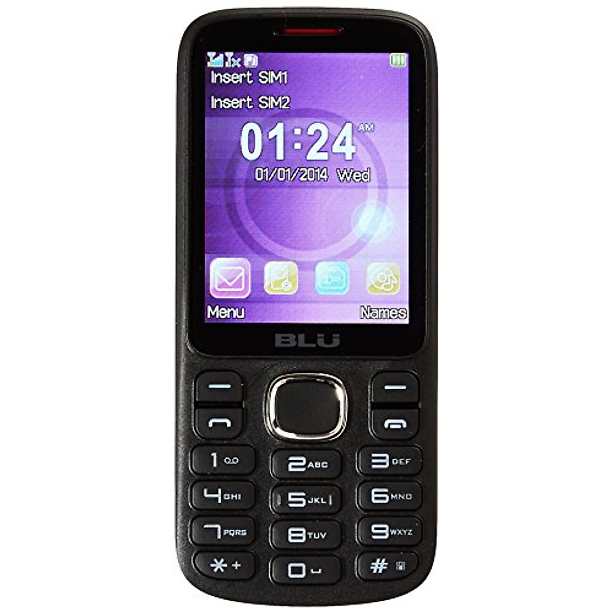 BLU Jenny TV 2.8 T276T Unlocked GSM Dual-SIM Cell Phone w/ 1.3MP Camera - Unlocked Cell Phones - Retail Packaging - Black Red