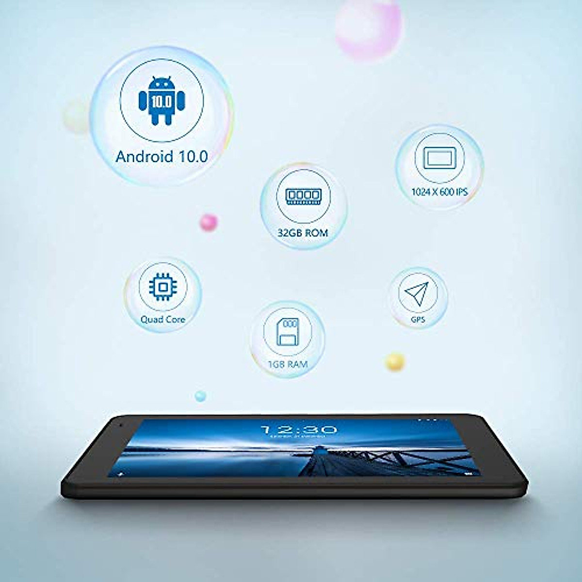 Epink (2021 Upgrade) 7 inch Tablet, Android 10, 32GB Storage, Quad-Core Processor, IPS HD Display, Wi-Fi, Bluetooth, Black